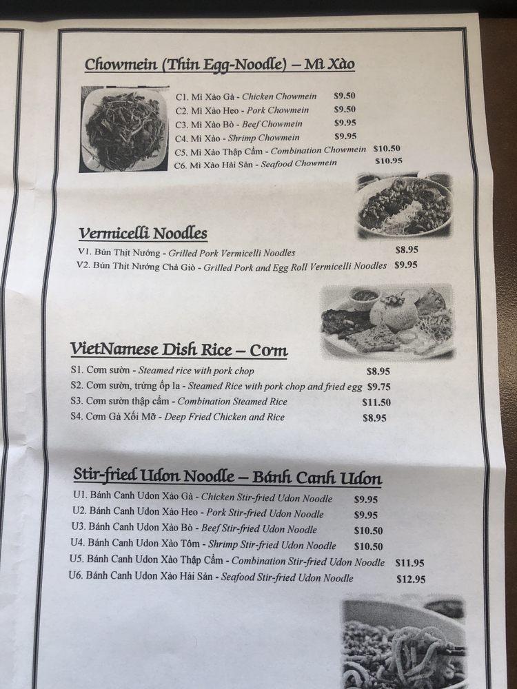 Menu at Pho Ong 8 restaurant, Wichita, E Harry St