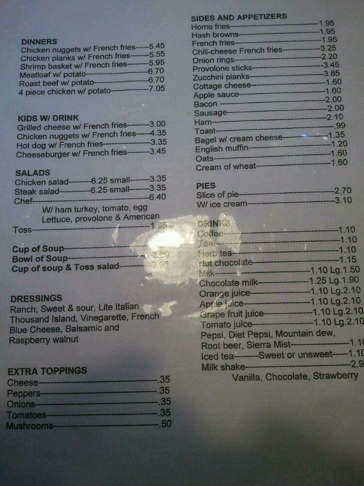 Menu at Carla's Diner restaurant, Ellwood City