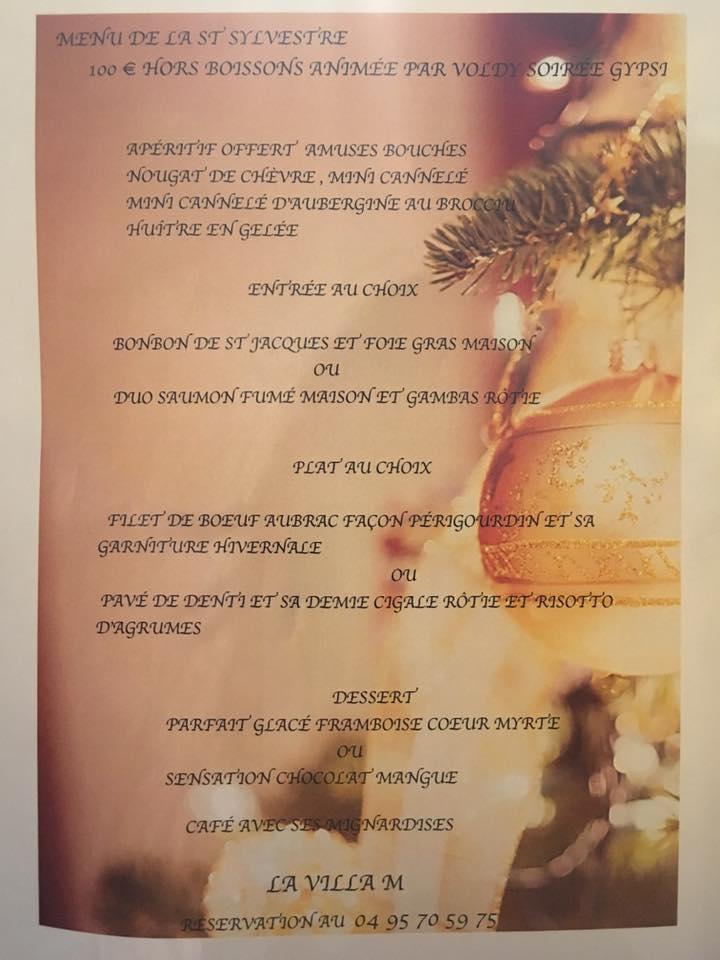 Menu At La Villa M Restaurant Porto Vecchio