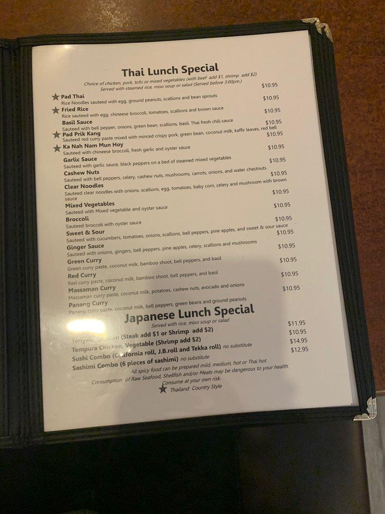 Menu at Muji Thai Country & Sushi (Bonita Beach rd) restaurant, Bonita ...