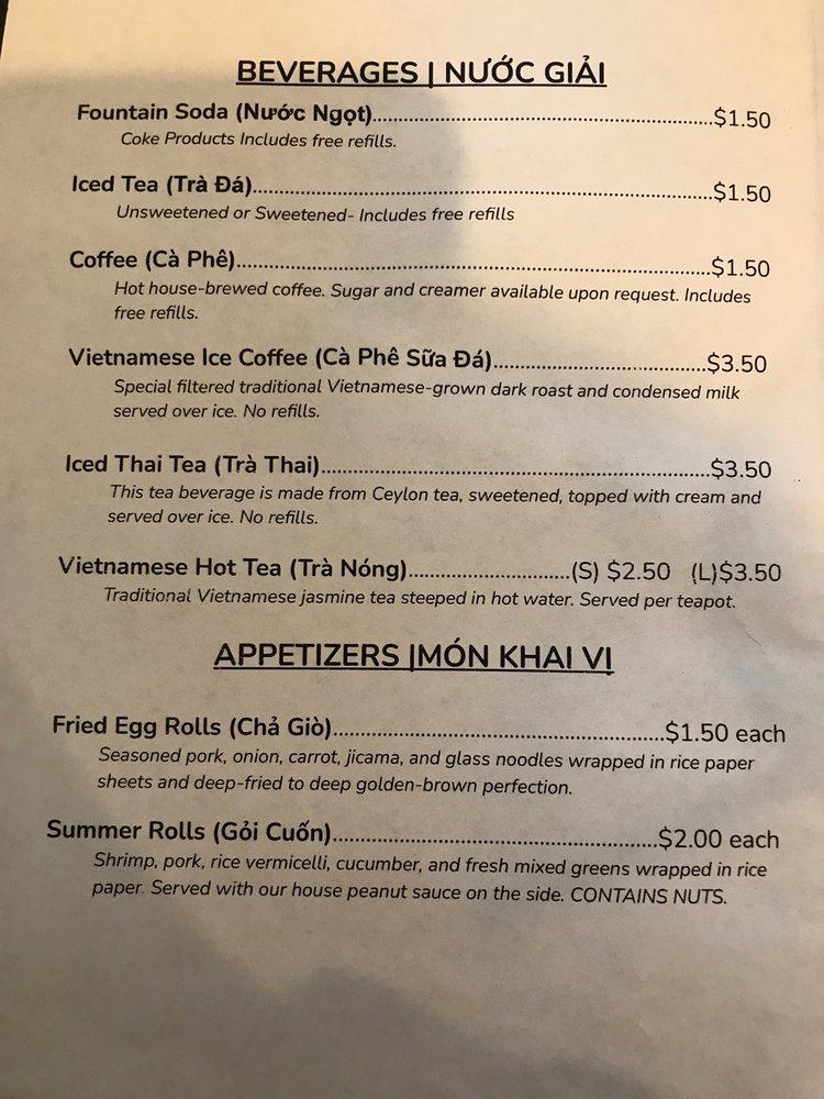 Menu at PHO-4-EVER restaurant, Webb City