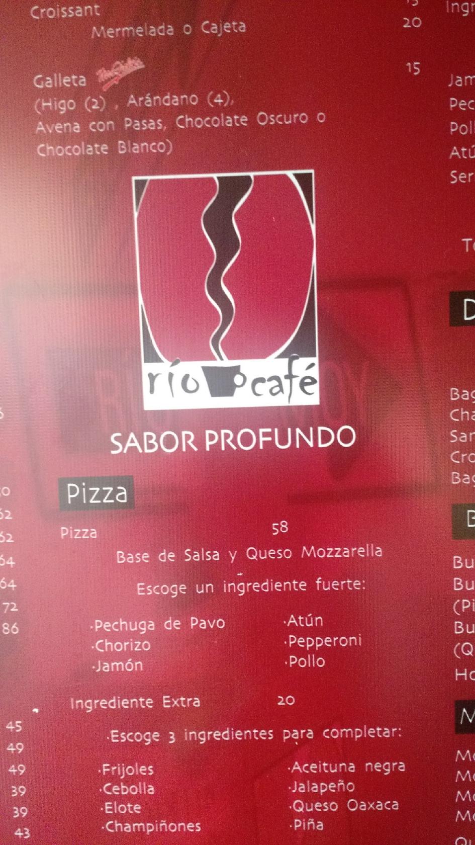 Menu at Rio café, Mexico City