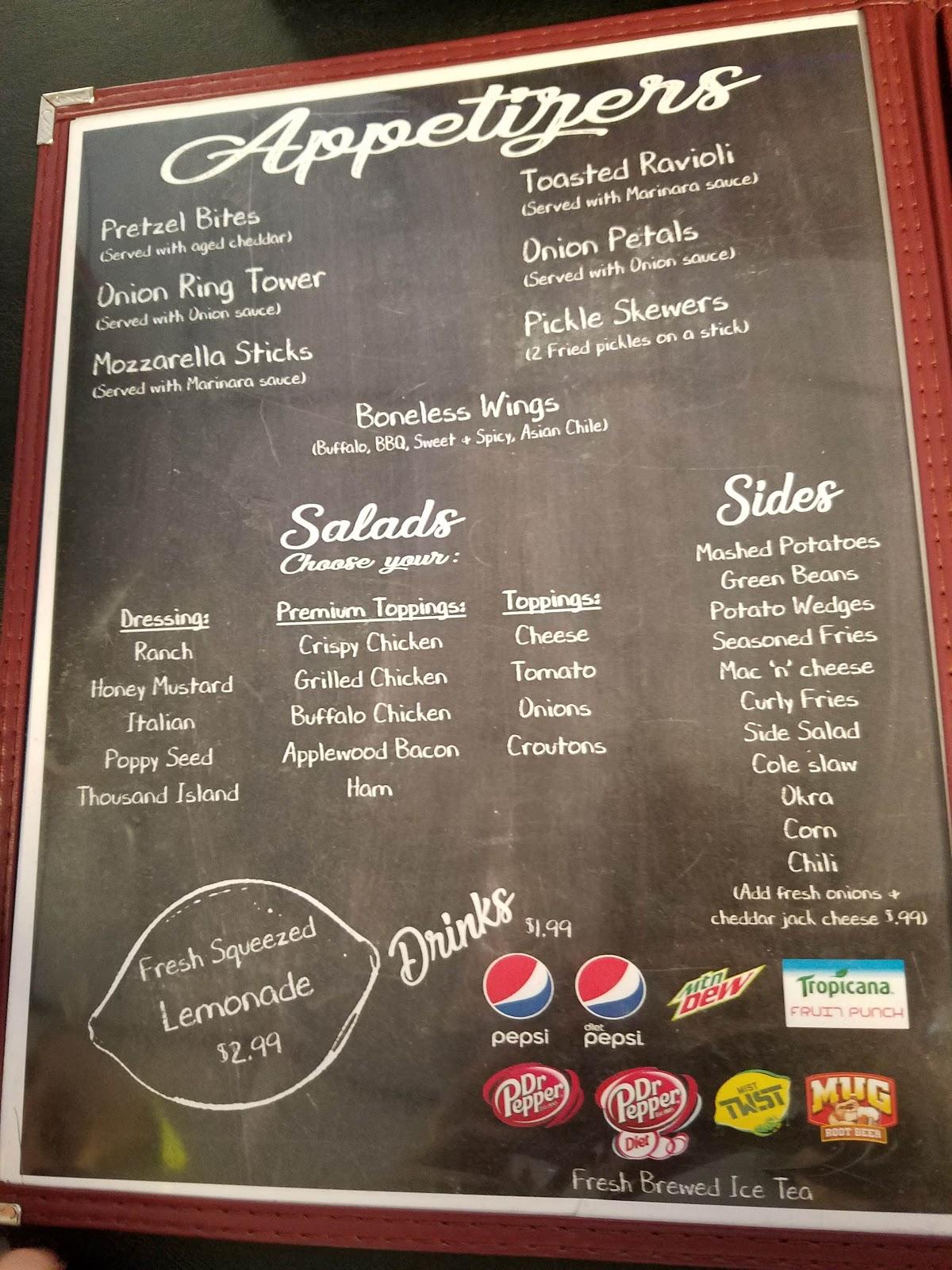 Menu at Snowensville Chicken & Burgers restaurant, Owensville, 120 S 1st St