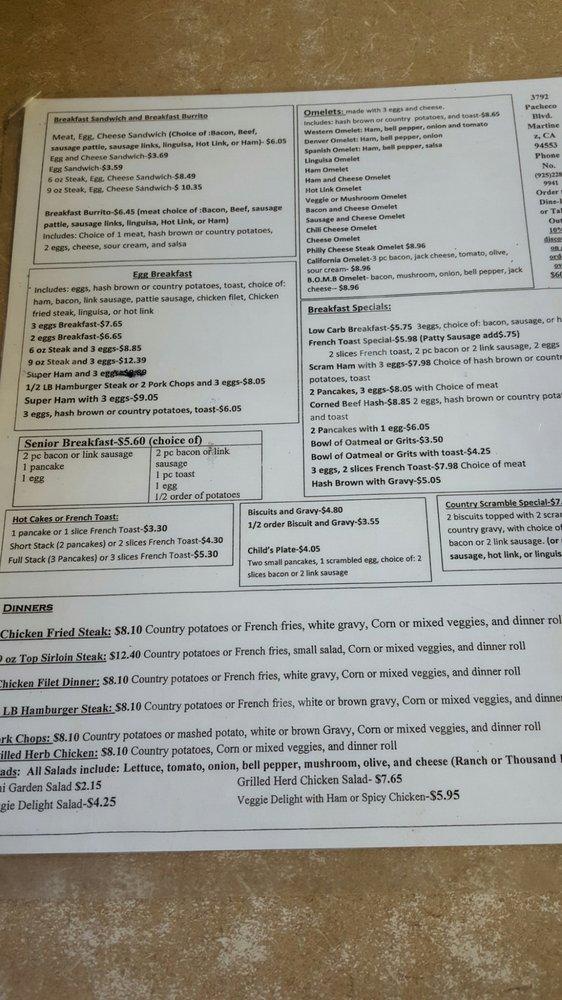 Menu at 1/4 Lb Big Burger restaurant, Martinez