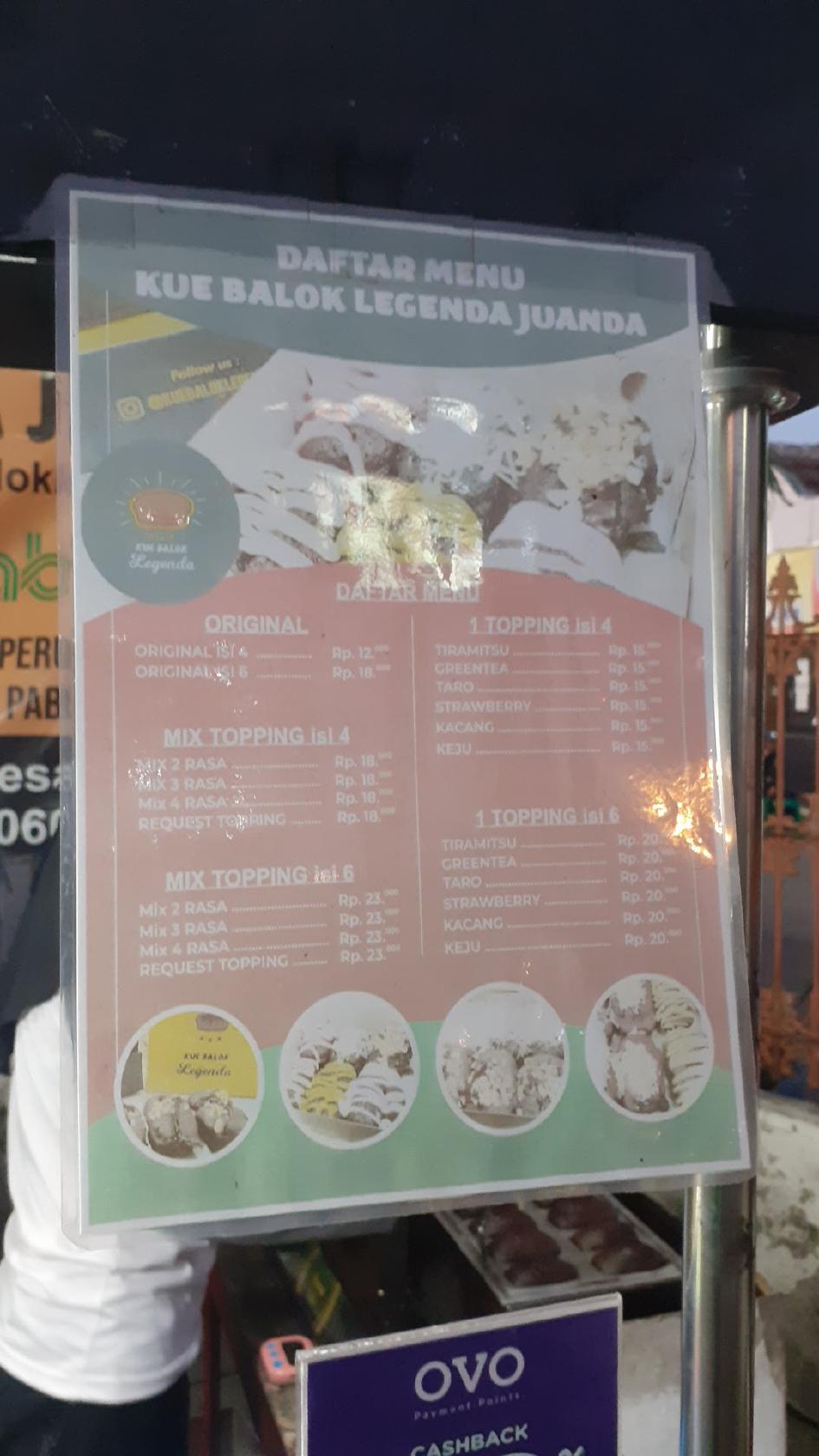 Menu at Kue Balok Legenda Juanda restaurant, Betro
