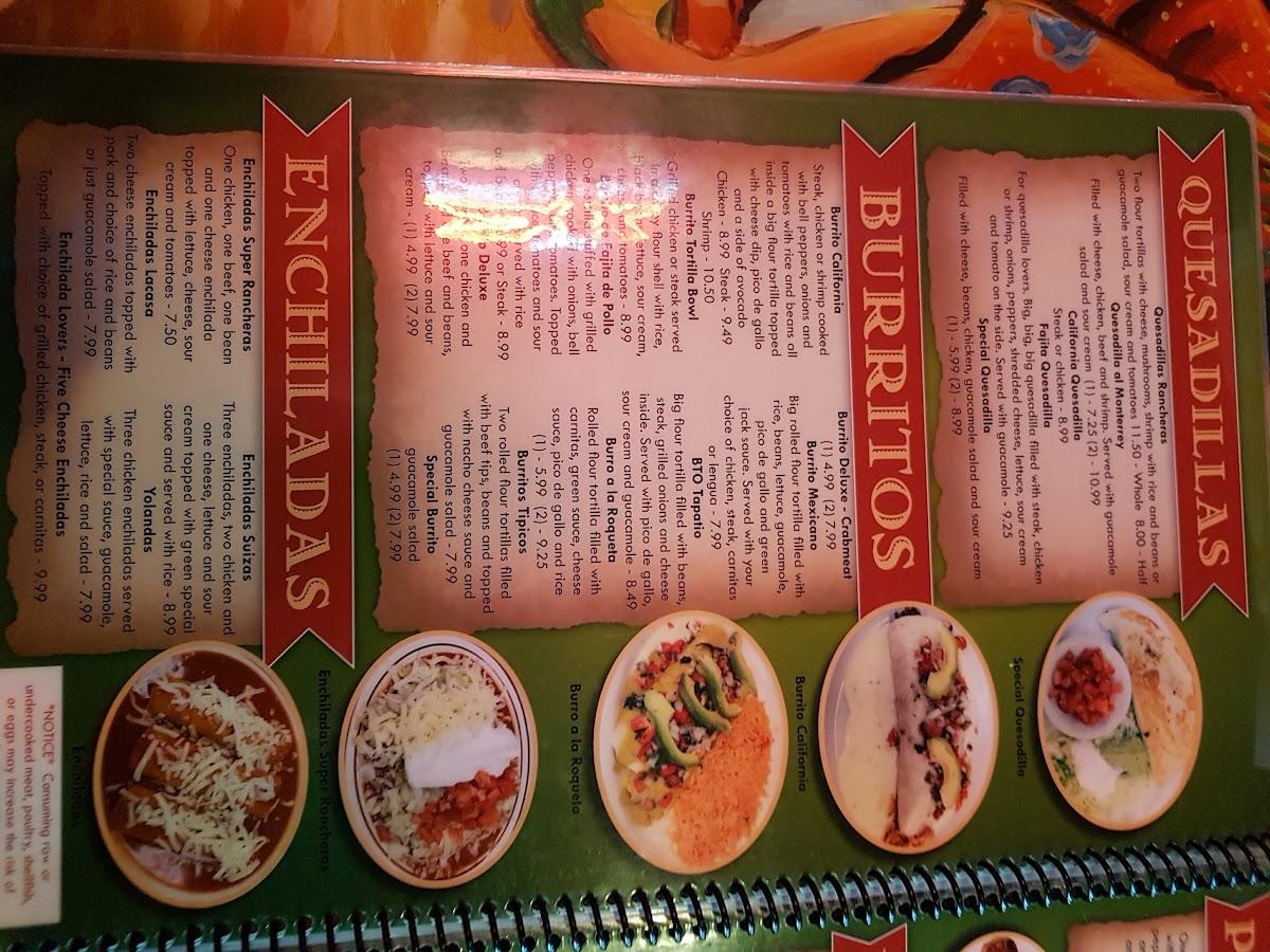 Menu at Monte De-Rey restaurant, Walkertown, Old Hollow Rd
