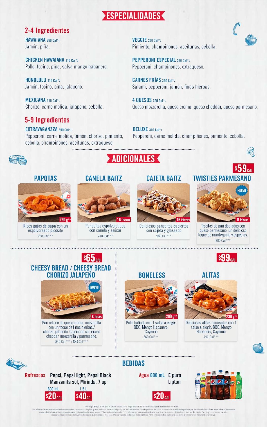 Menu at Domino's Chedraui Querétaro restaurant, Santiago de Querétaro