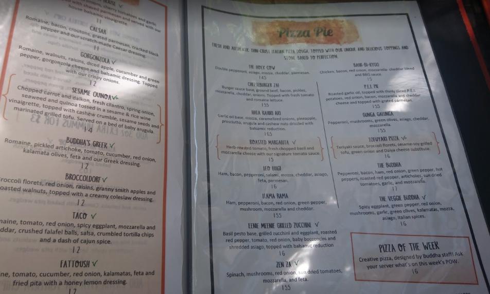 Menu at Laughing Buddha pub & bar, Sudbury