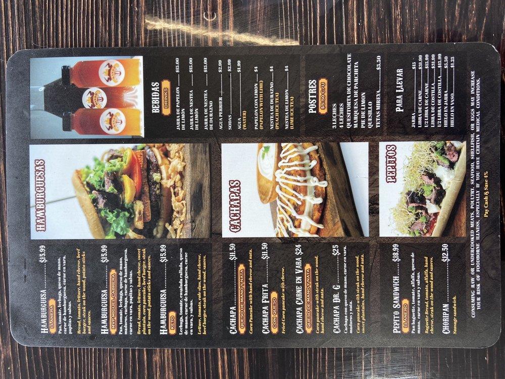 Menu at Nando Grill Carne en Vara BBQ, Miami