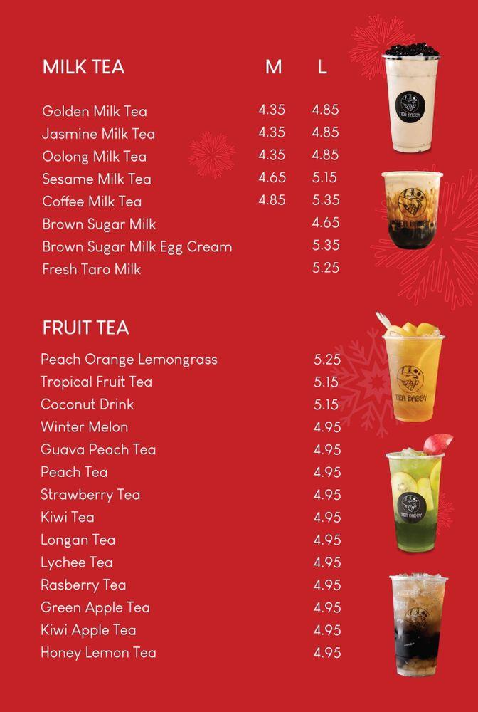 Menu at Tea Daddy restaurant, Richardson