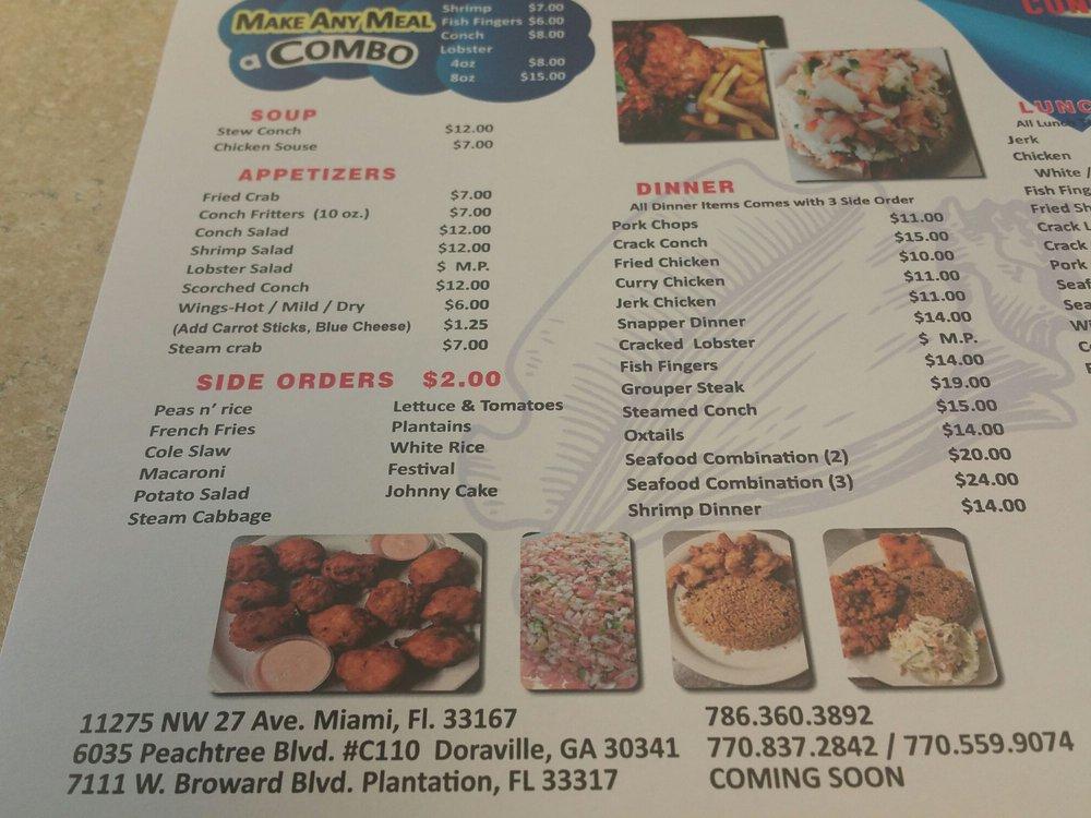 Menu at Conch Heaven desserts, Doraville, Peachtree Blvd