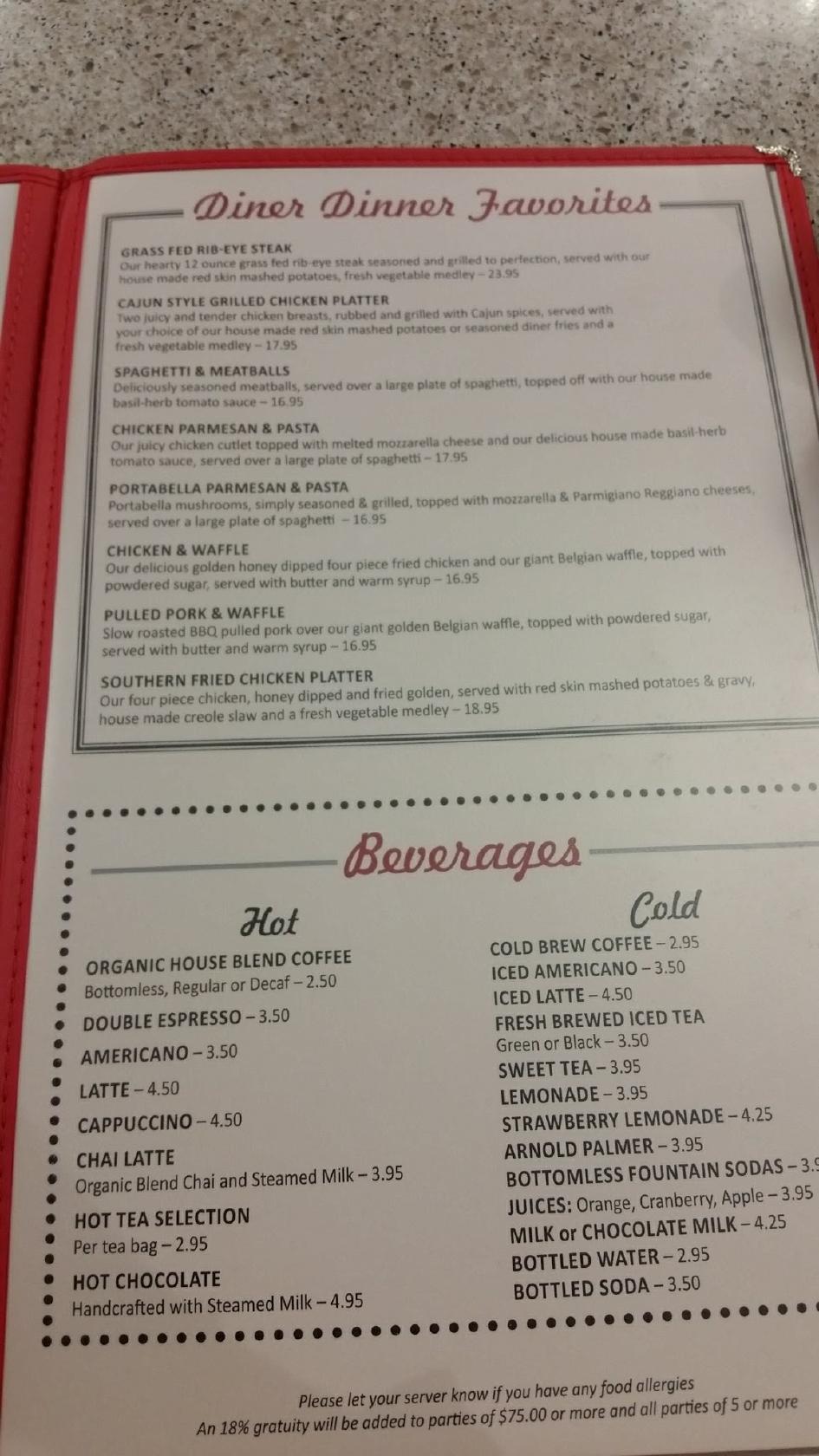 Menu at Garden State Diner restaurant, Newark, Terminal C Gate 109