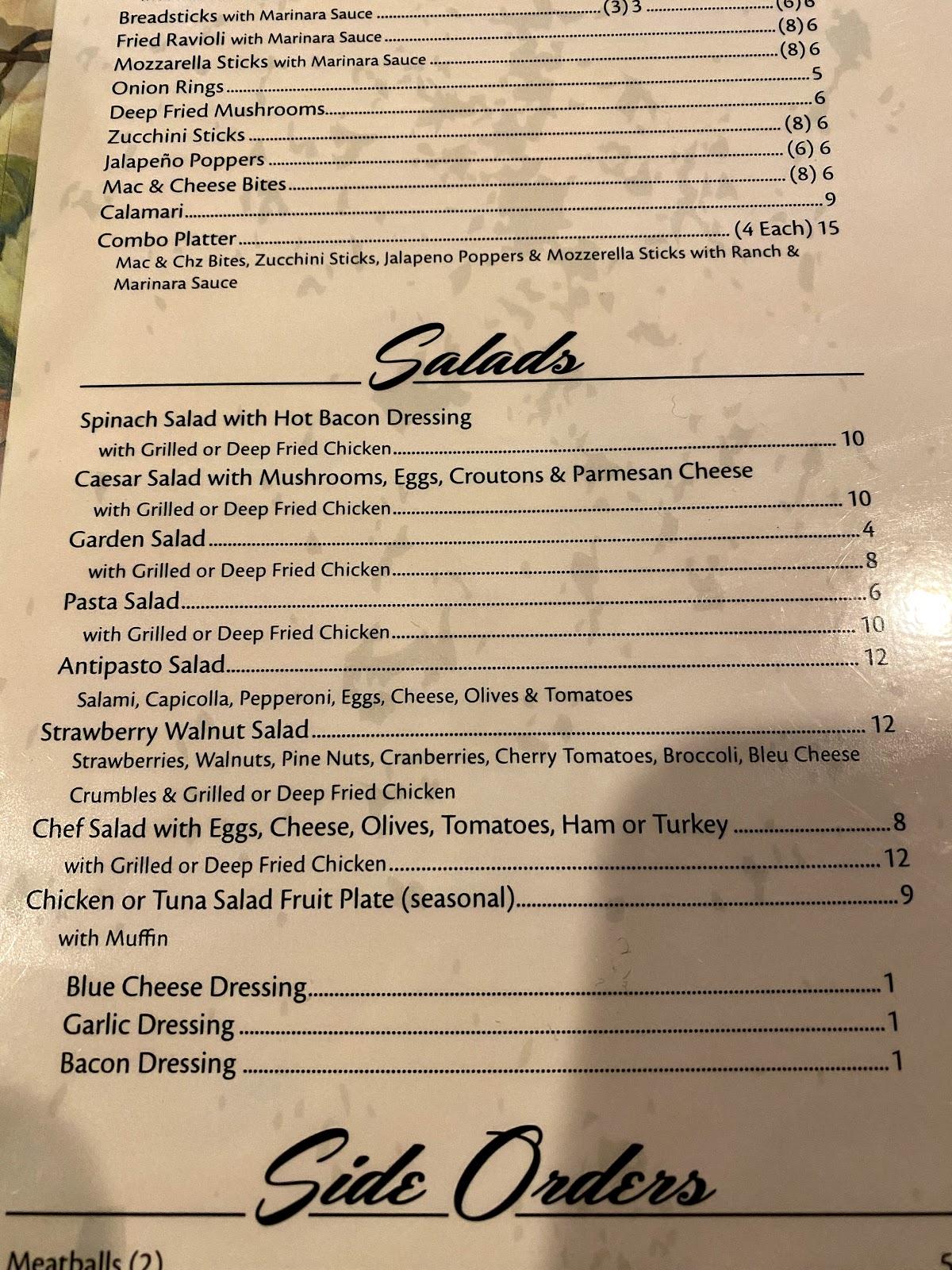 Menu at Michael's Italian Restaurant, Elkhart