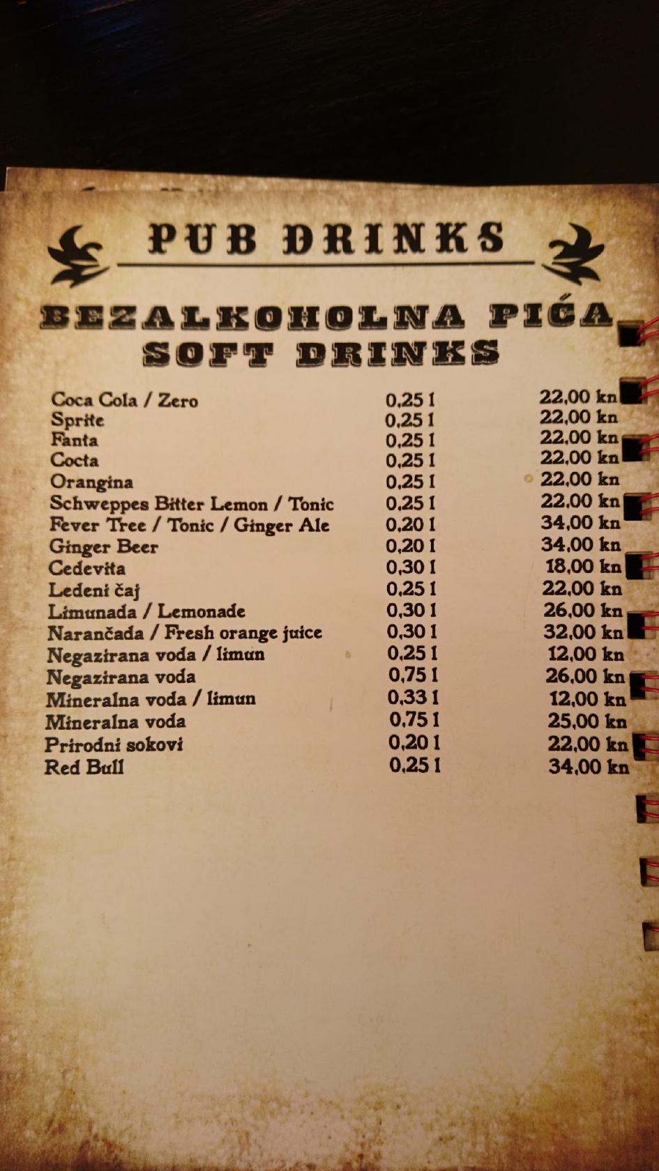 Menu da Cafe Bar Fontana, Ragusa