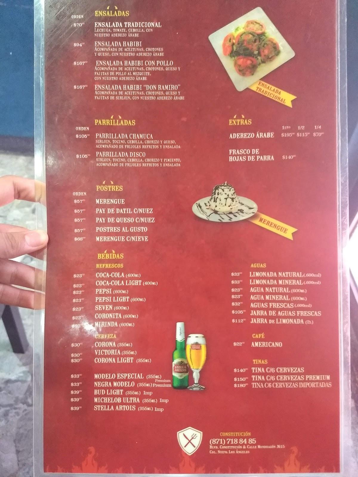 Carta del restaurante El Chamuco, Torreón, Blvrd Constitución & Doctor ...