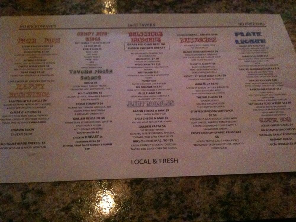 Menu at Local Tavern Willoughby Hills pub & bar, Willoughby Hills ...