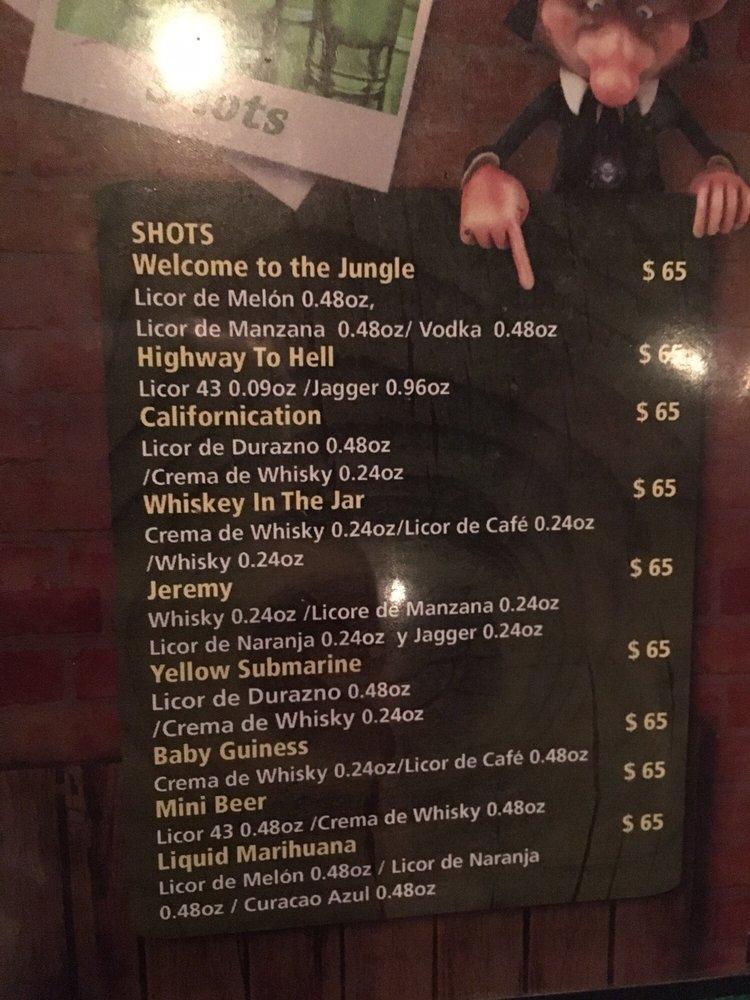 Carta de McCarthy's Irish Pub, Ciudad de México, C. Querétaro 207