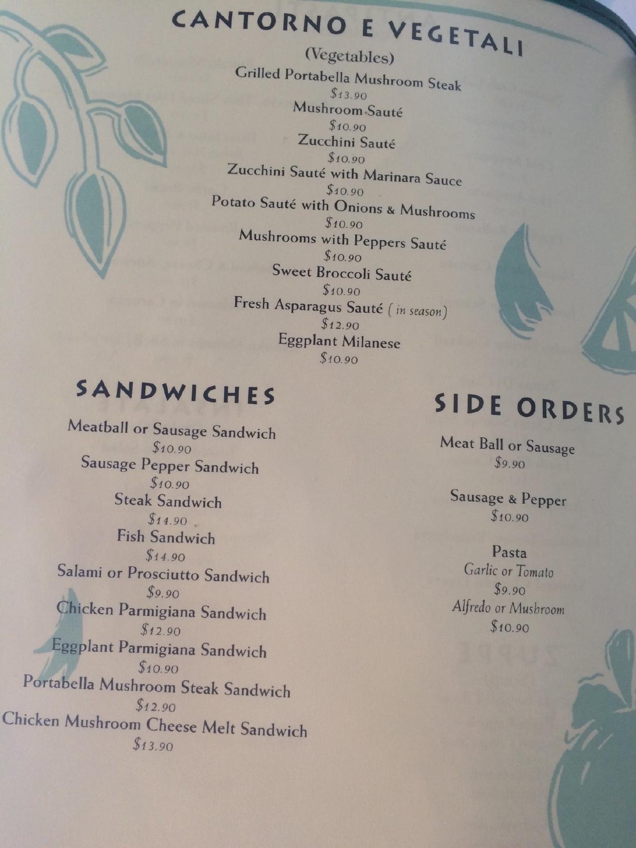 Menu at Paesano Ristorante Italiano restaurant, Aiea
