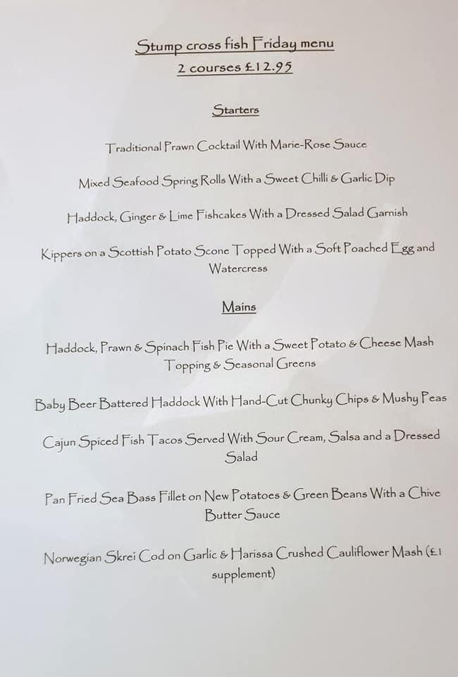 Menu at The Stump Cross Inn pub & bar, Halifax