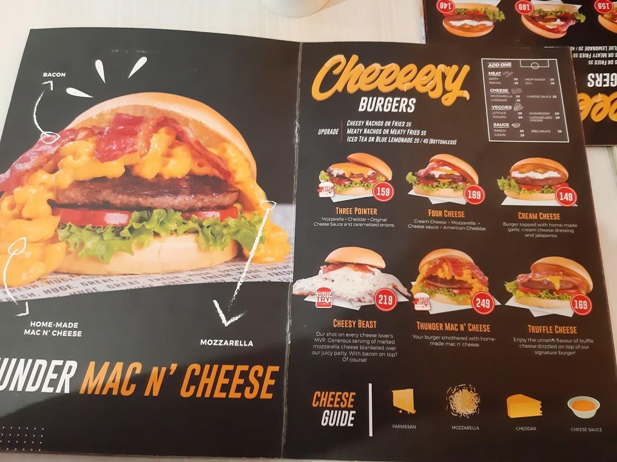 Menu at Zark's Burgers restaurant, San Pablo City