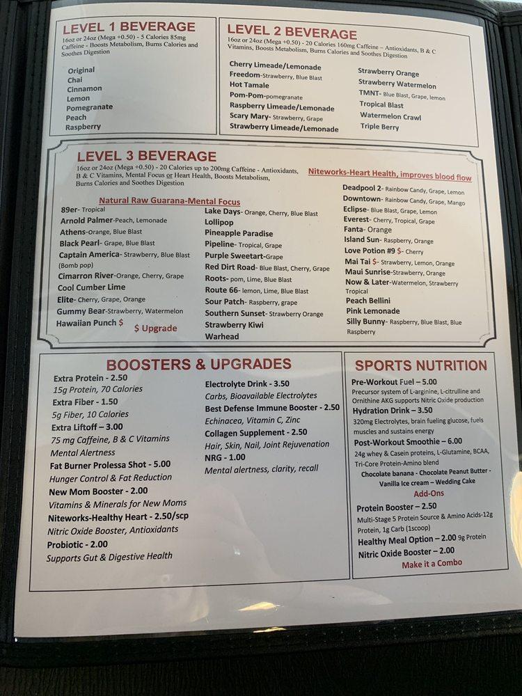 Menu at The Gathering Nutrition and Energy Spot pub & bar, Oklahoma City