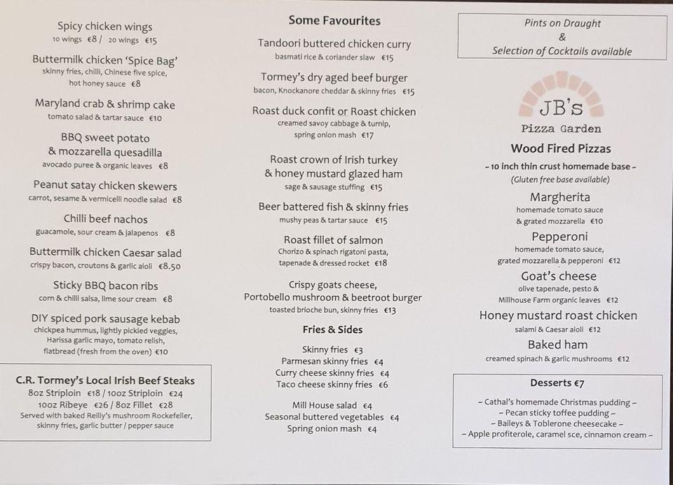 Menu at The Villager Bar & Restaurant, Glasson