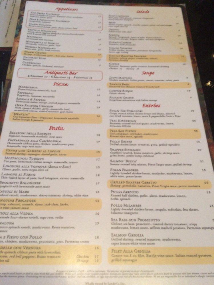 Menu at Grotto Ristorante pizzeria, Houston, Westheimer Rd