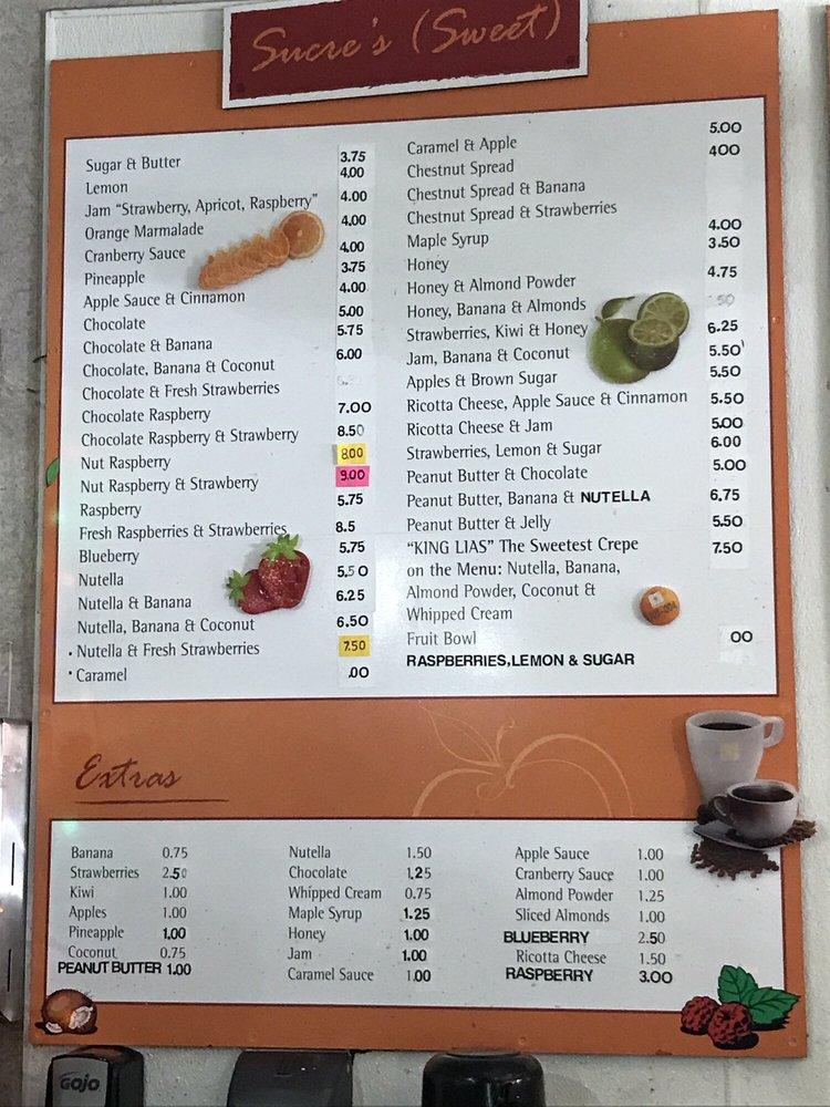 Menu at Crêpes Ooh La La restaurant, Walnut Creek