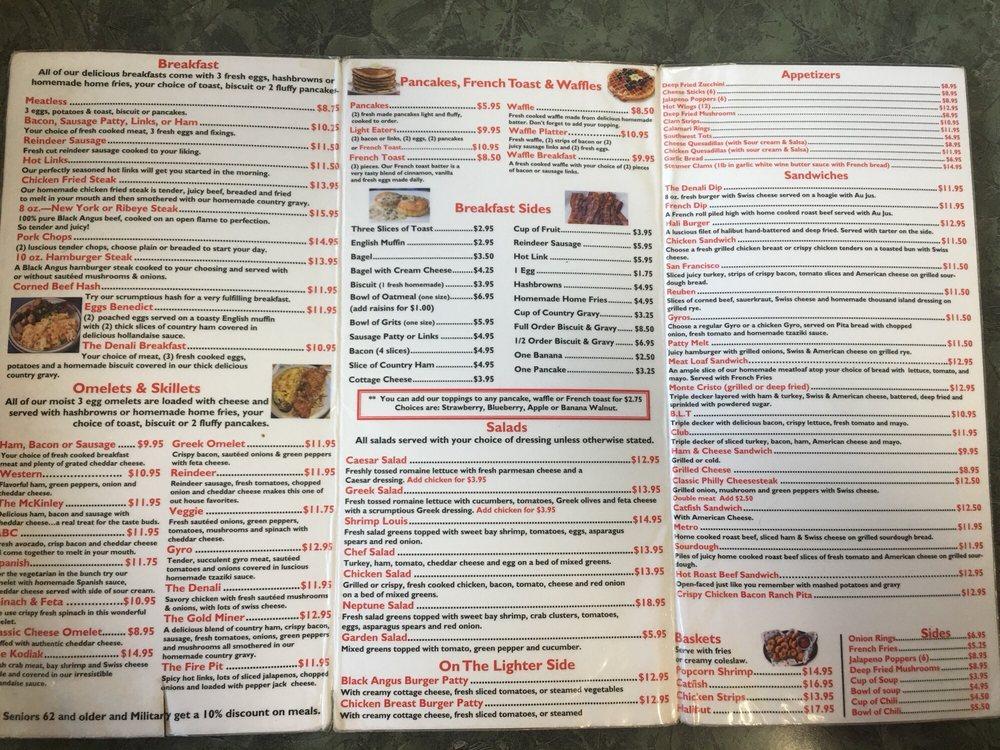 Menu at Denali Family Restaurant, Wasilla, 121 S Lamont Cir