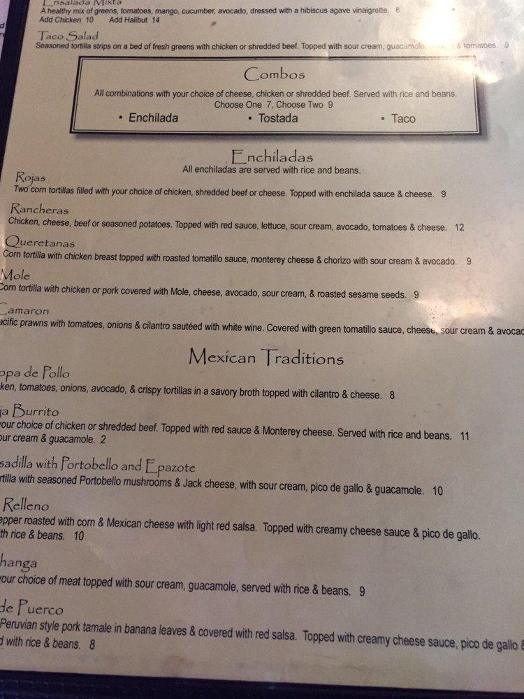 Menu at Hola Restaurant, Bend