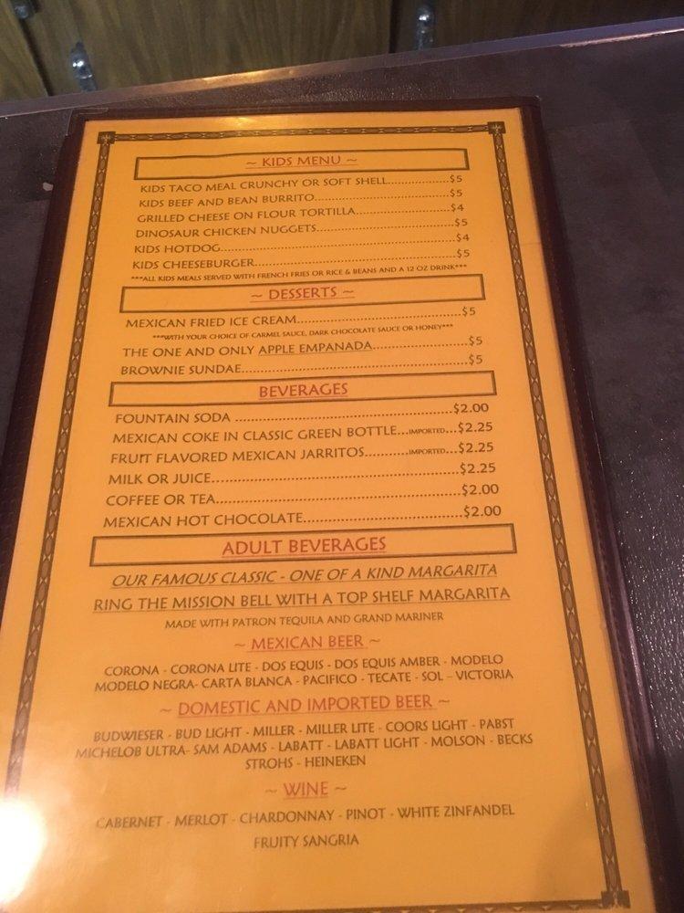 Menu at La Cina restaurant, Detroit