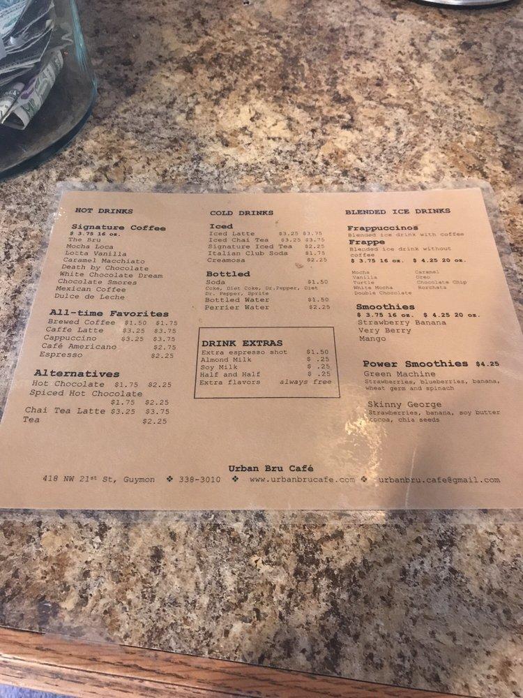 Menu at Urban Bru ️ - Guymon North desserts, Guymon