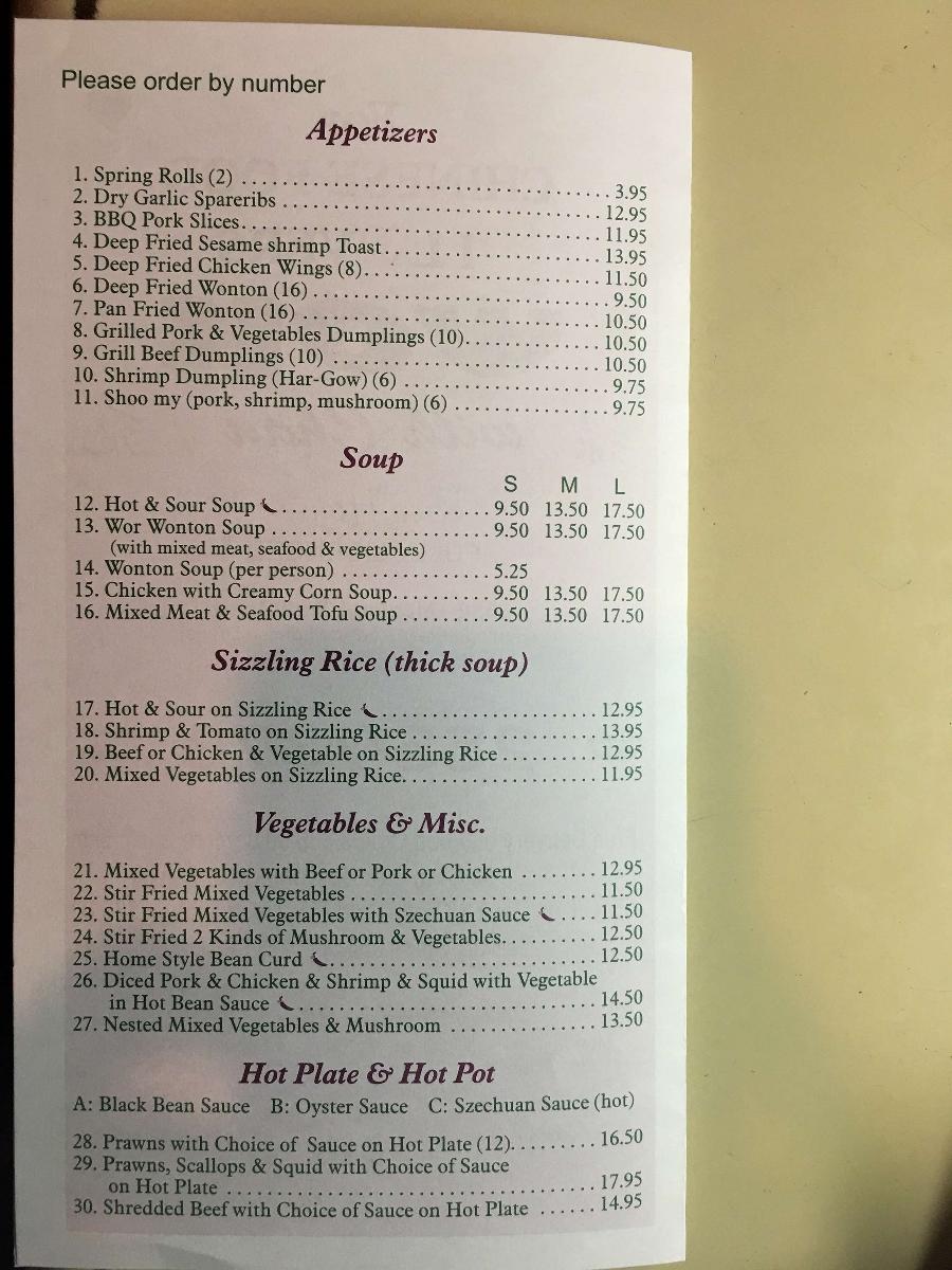 Menu at Wok With Chan Rice House restaurant, Calgary