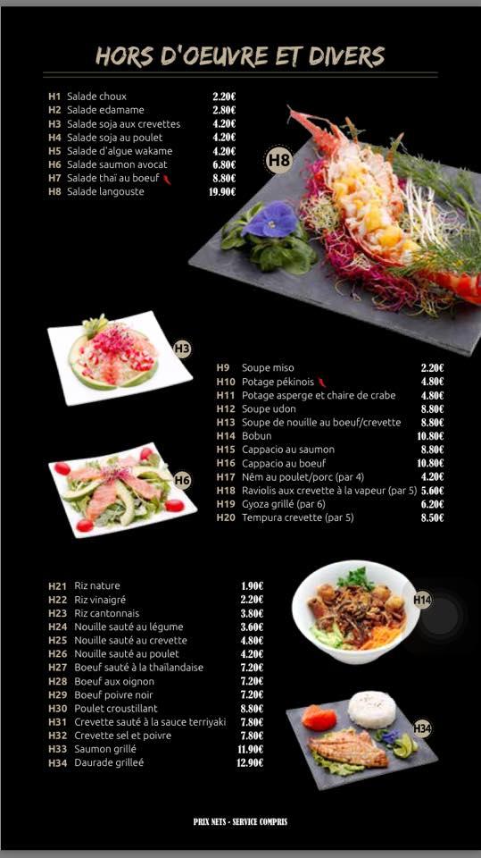 Menu at ACE SUSHI restaurant, Saint-Brieuc, 43 Rue de Gouédic