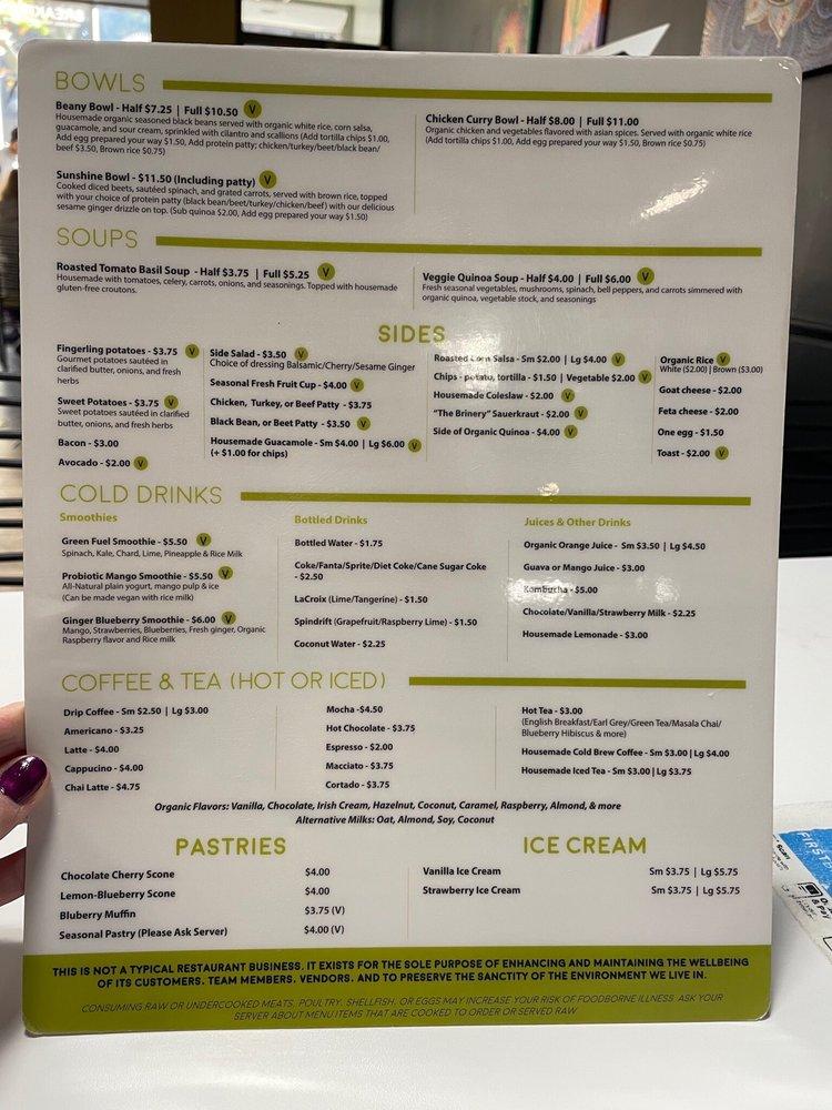Menu at First Bite restaurant, Ann Arbor