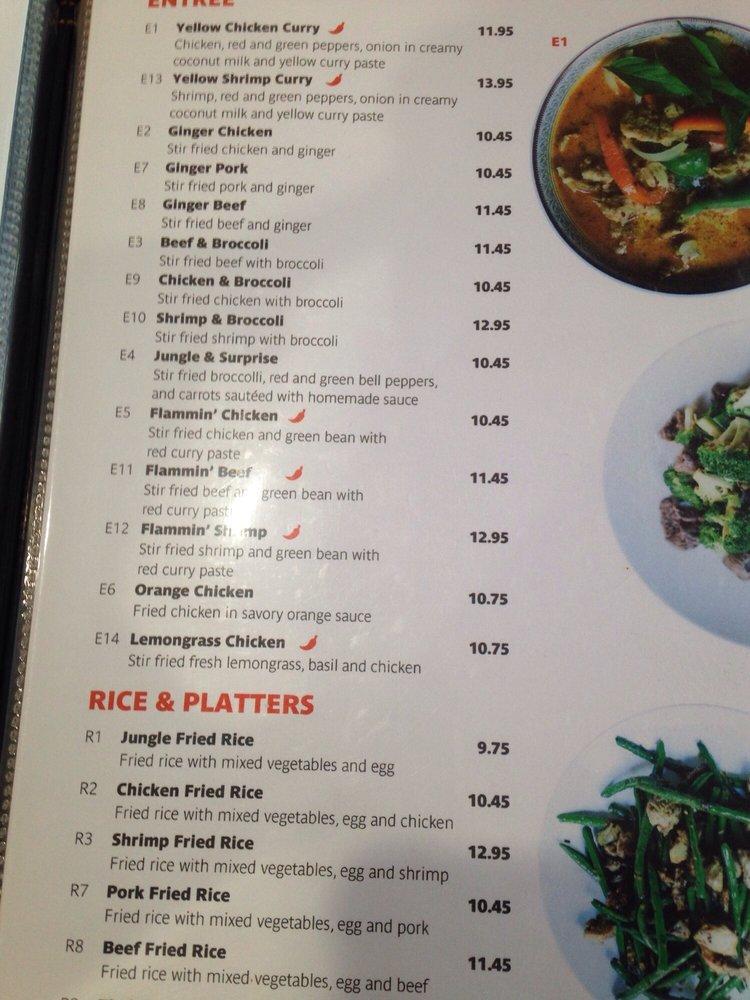 Menu at Jungle Kitchen restaurant, Chanhassen