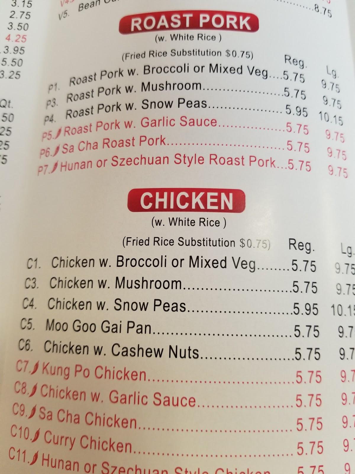 Menu at Lucky Cafe, Gastonia, S New Hope Rd