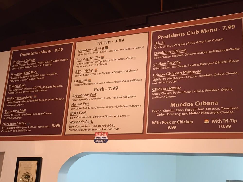 Menu at Mundos Sandwich & Burger House Webster St restaurant, Monterey ...