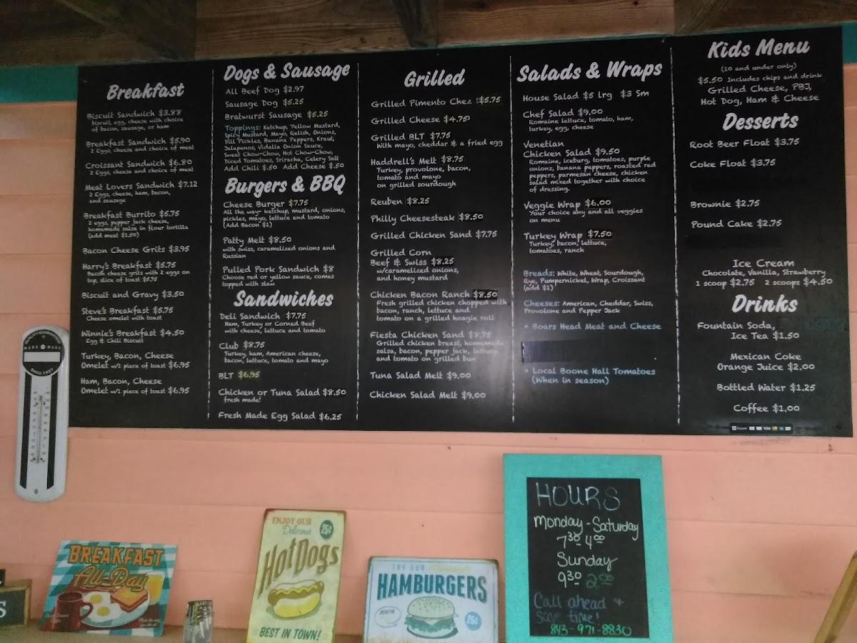 Menu at Not Just Franks Cafe, Mount Pleasant