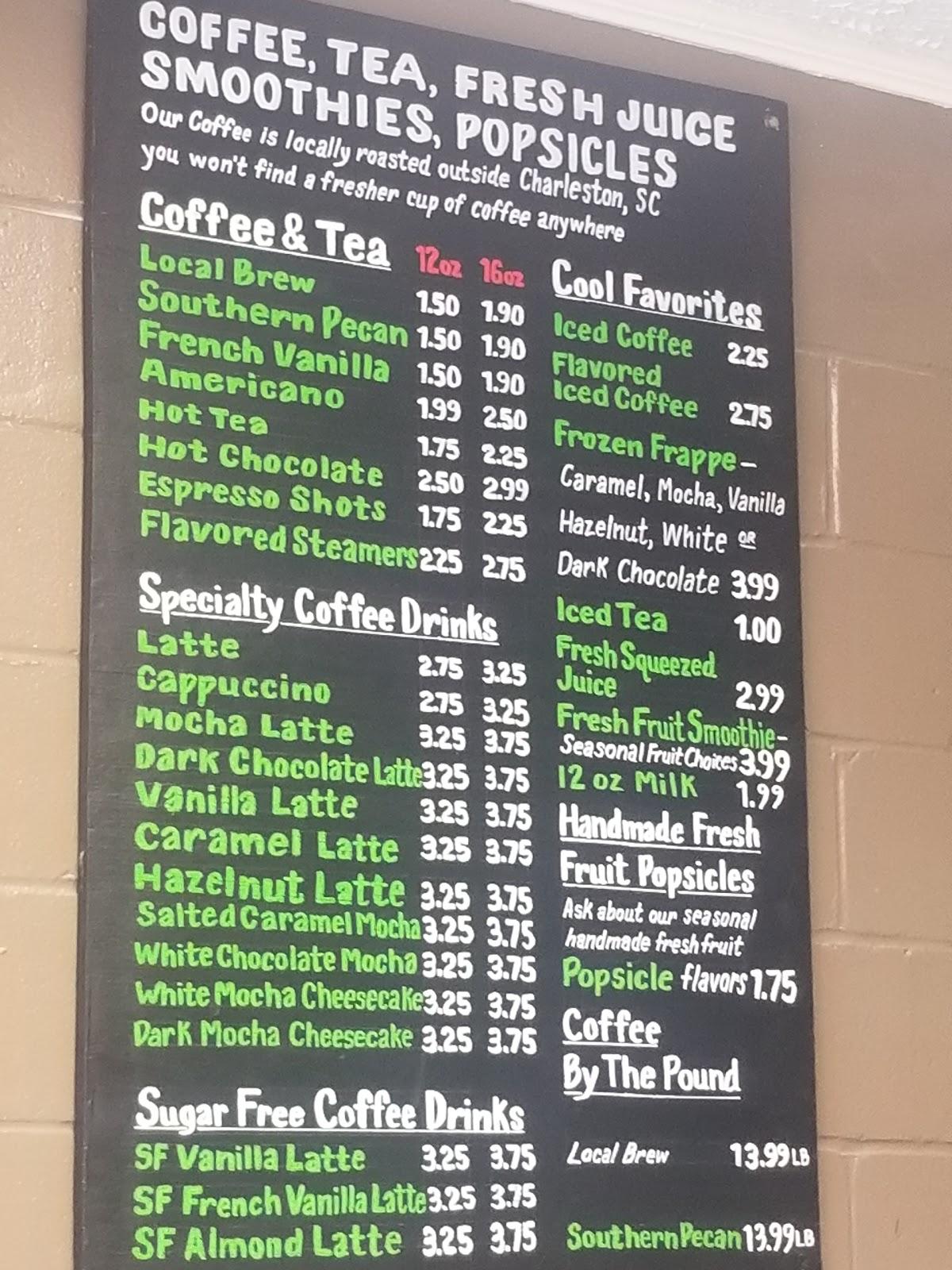Menu at The Grind restaurant, Loris
