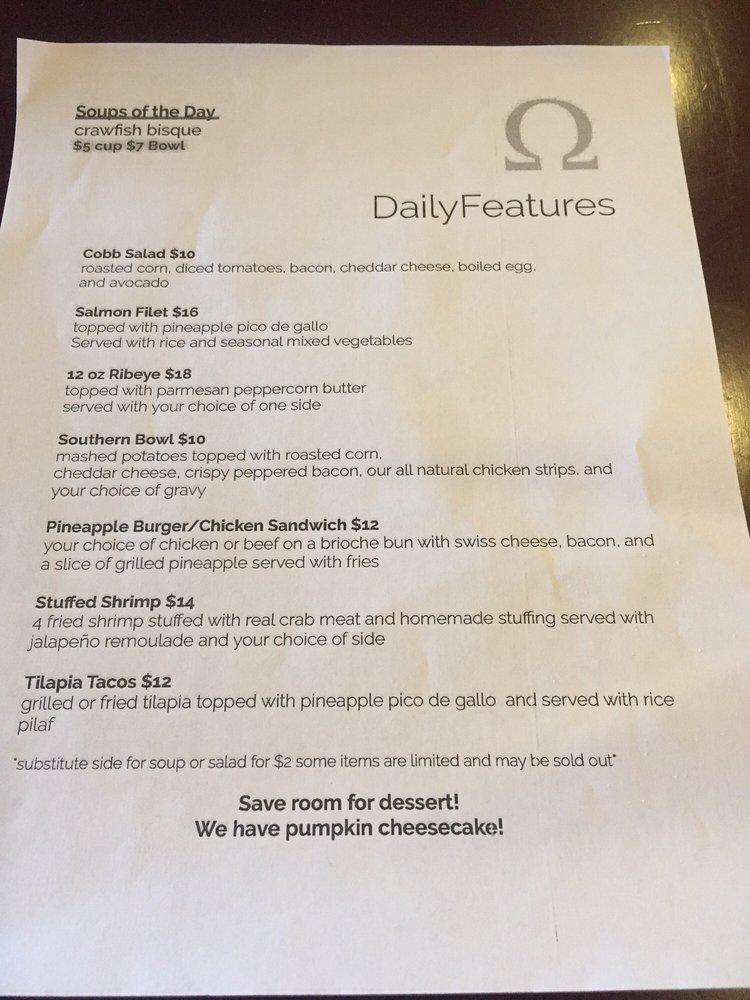 Menu at The Omega Grill restaurant, Spring