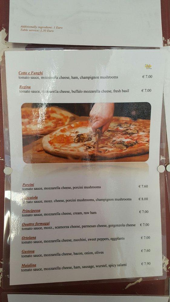 Speisekarte von Pizzeria "Zero Zero", Pisa