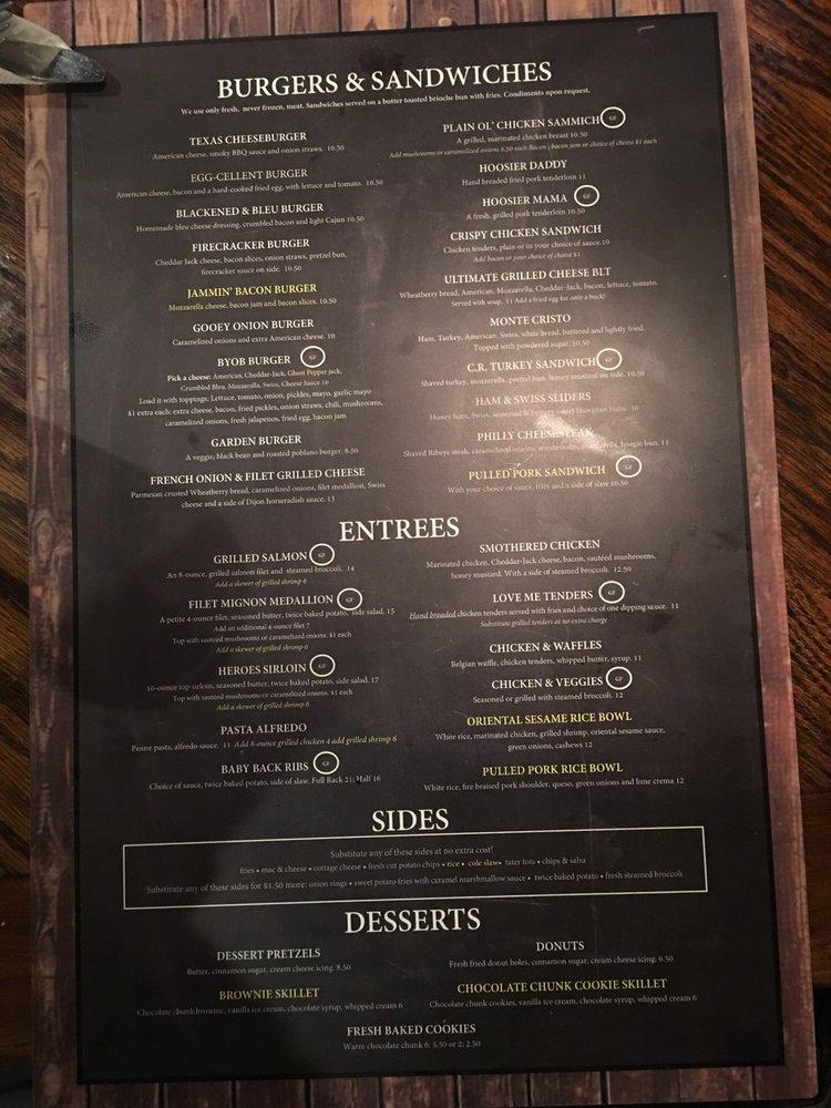 Menu at CR Heroes Family Pub, Fishers