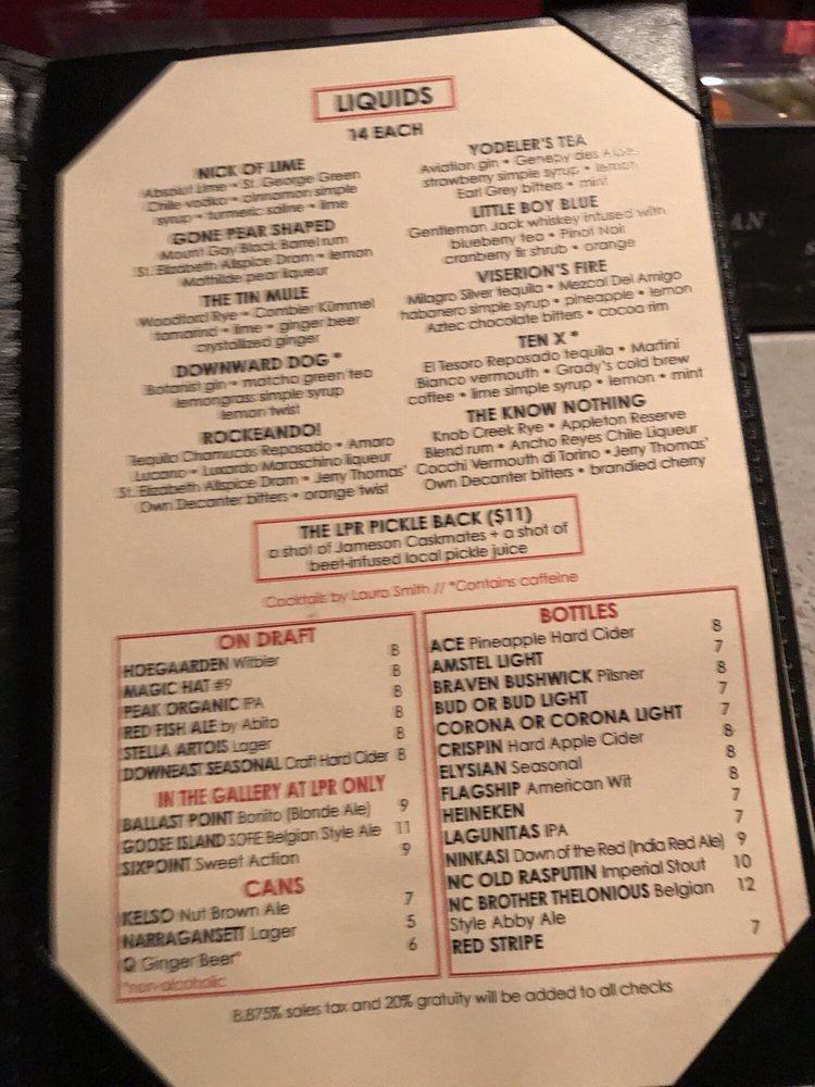 Menu at Le Poisson Rouge pub & bar, New York City