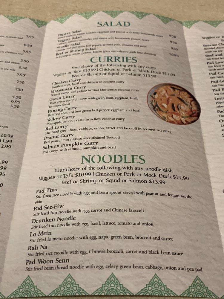 Menu at Mela Thai Cuisine restaurant, West Saint Paul