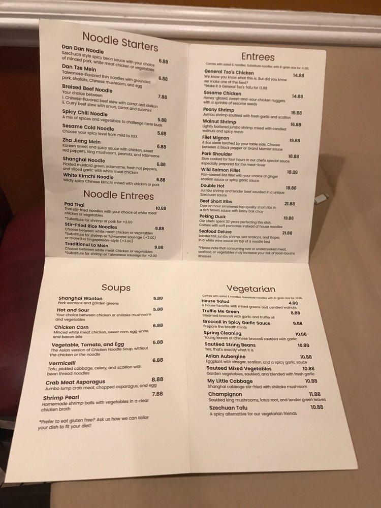 Menu at Noodle Eighty Eight restaurant, Souderton