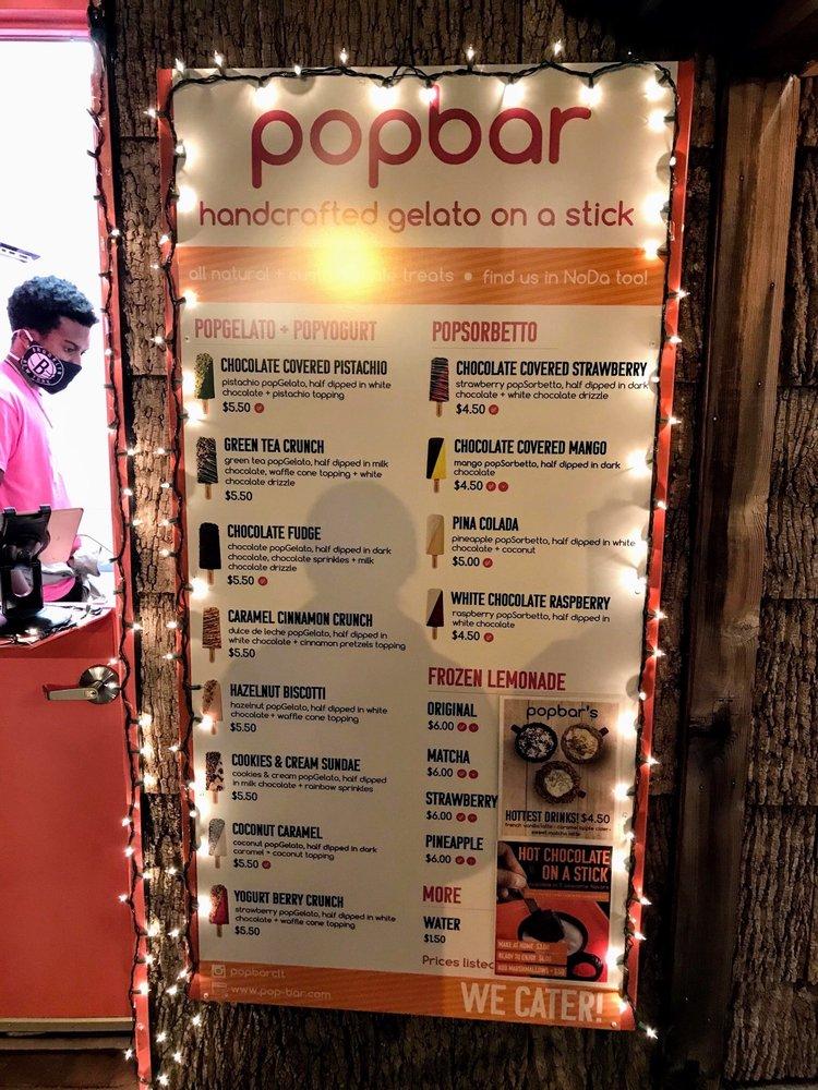 Carta de Popbar, Charlotte, 270 Camp Rd Ste 105