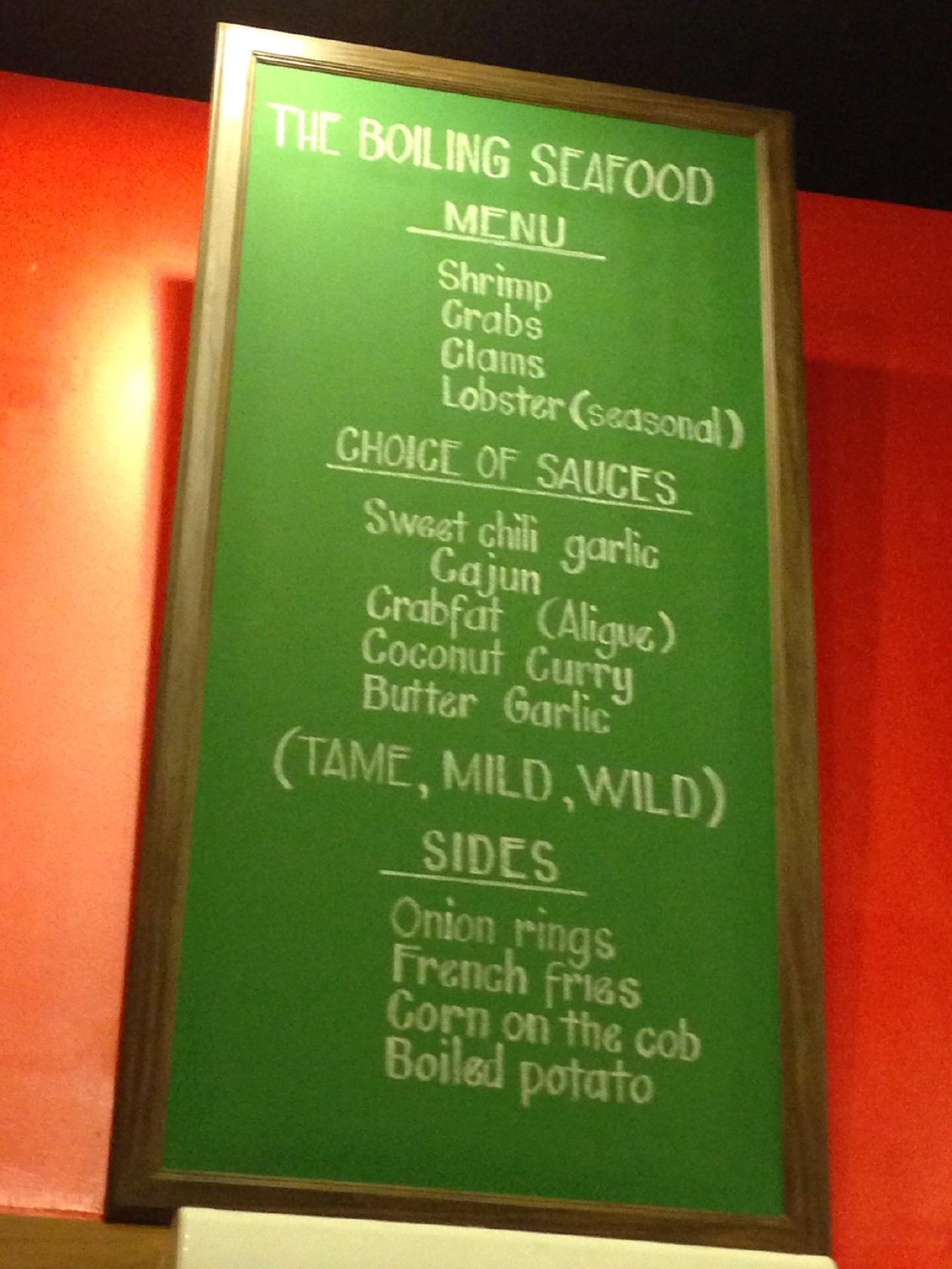 Menu at The Boiling Seafood restaurant, Muntinlupa, C2FM+78G