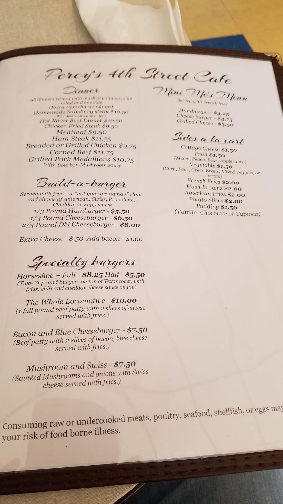 Menu at 4th Street Cafe, Keokuk