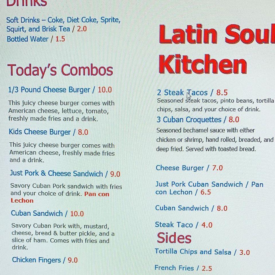 Menu at LATIN SOUL Kitchen Mobile Food Trailer & Catering, Las Vegas